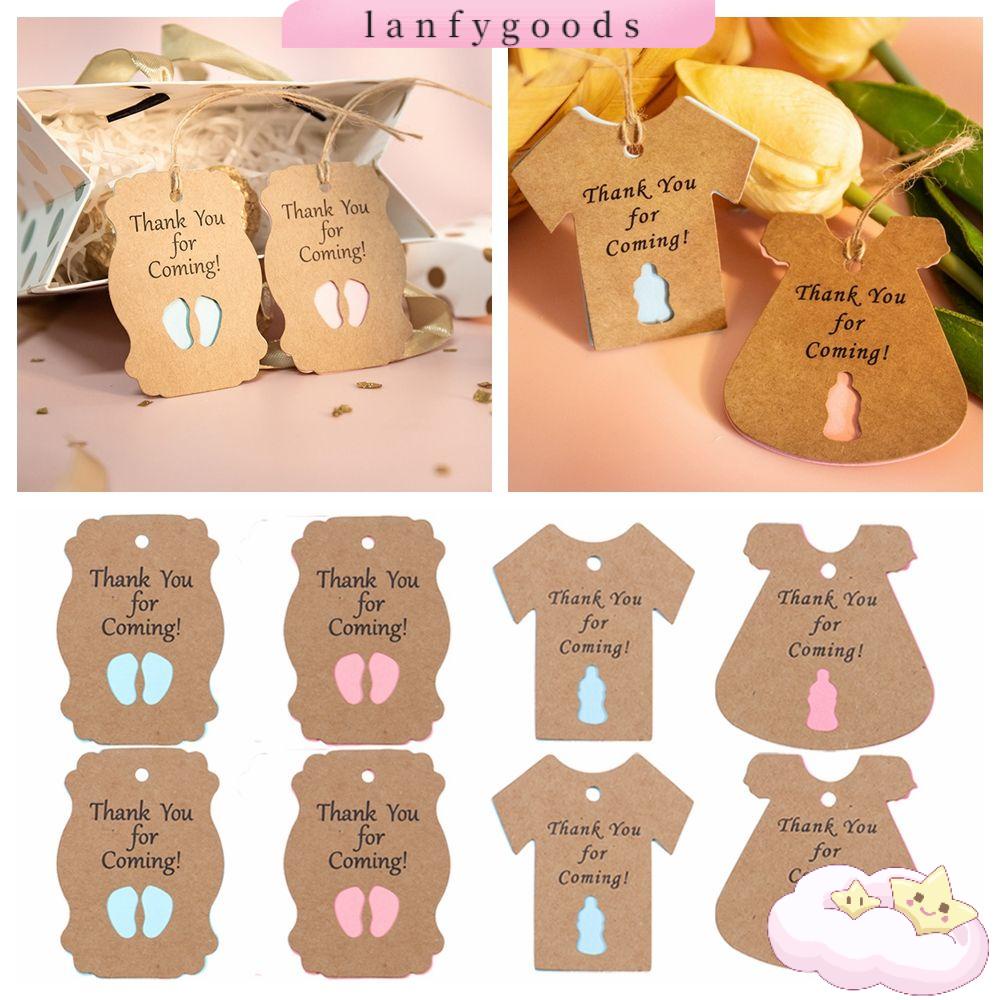 LANFY 50PCS Boy or Girl Baby Shower Hanging Tags DIY Package Packing ...