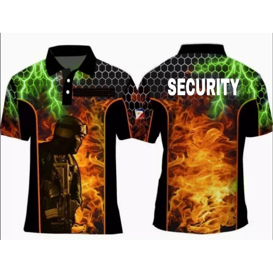 Security T Shirt Guard Uniforms with Patches for Men Security Orange ...