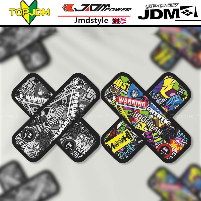 JDM Creative Fun Graffiti Patch Block Scratches Car Stickers Band-Aid ...