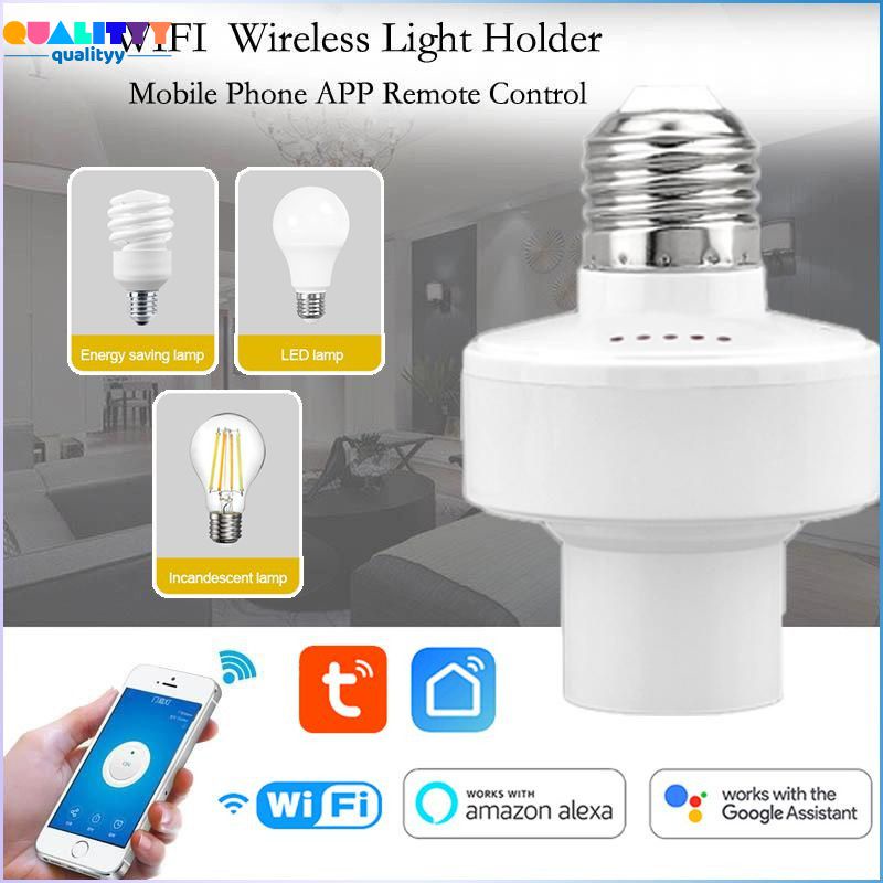 Tuya Smart Wifi Light Socket Lamp Holder For Led Bulb E27 Wireless Lamp ...