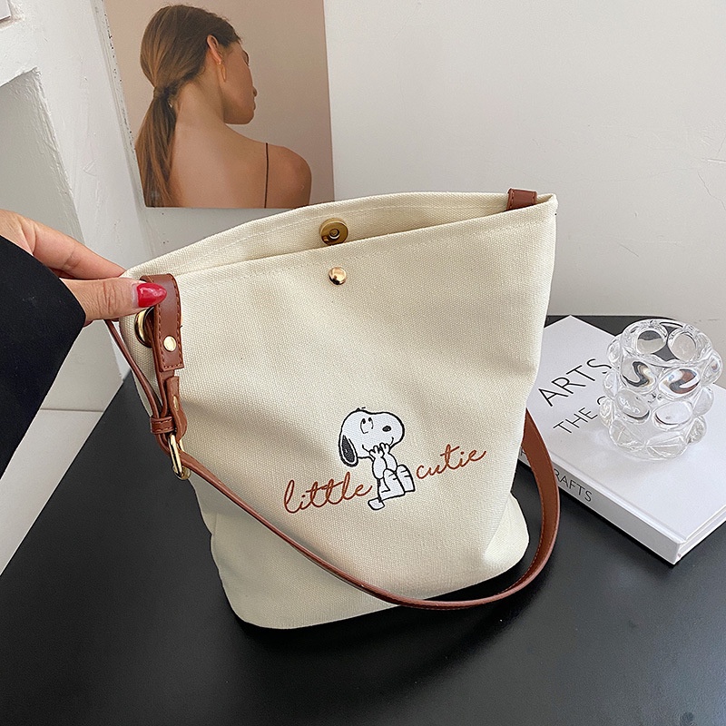 New Cute Bucket Bag Trendy Korean Dongdaemun Printed Simple Shoulder ...