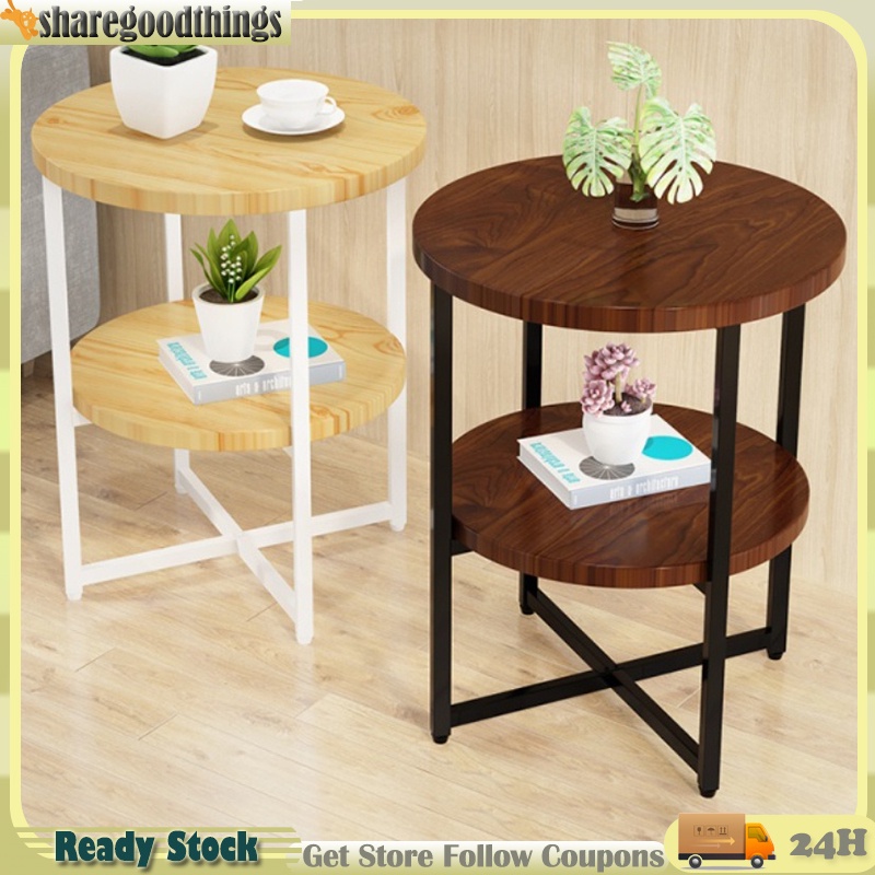 Double Layer Side Table Creative Sofa Table Simple Bedside Cabinet ...