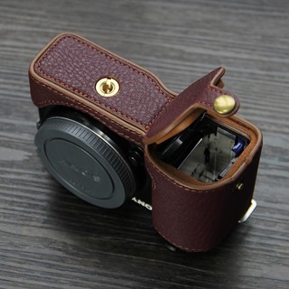 Sony ZVE10 Genuine Leather Camera Case Bag half Case Body Wrist Strap ...