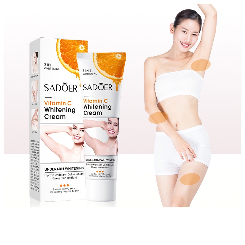 SADOER Vitamin C Underarm Whitening Cream Moisturizes Softens Skin Body Whitening Cream 50g ...