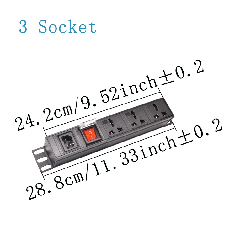 C14 Power Input Pdu Power Distribution Unit 2 12 Bit Universal Hole Expansion Socket Power Strip