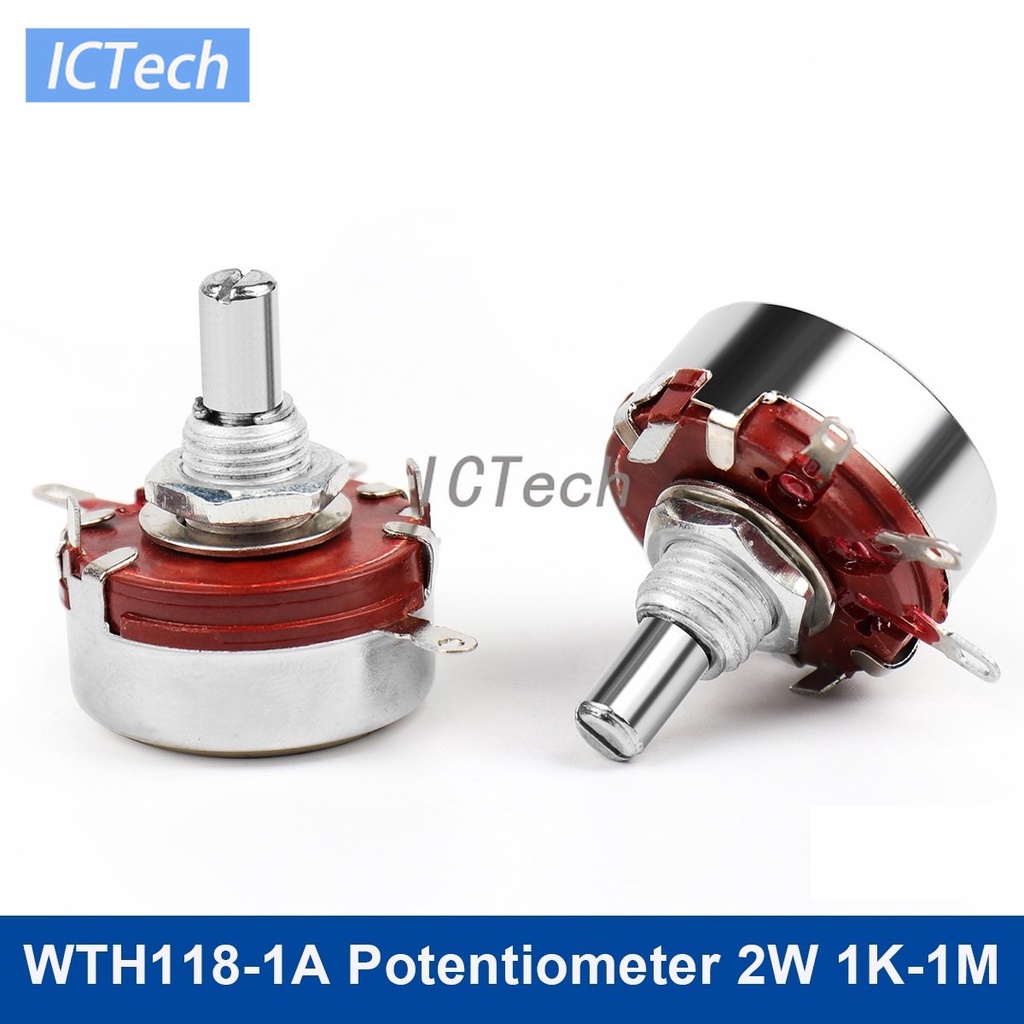2Pcs WTH118-1A 2W Single Connection Single-turn Carbon Film ...