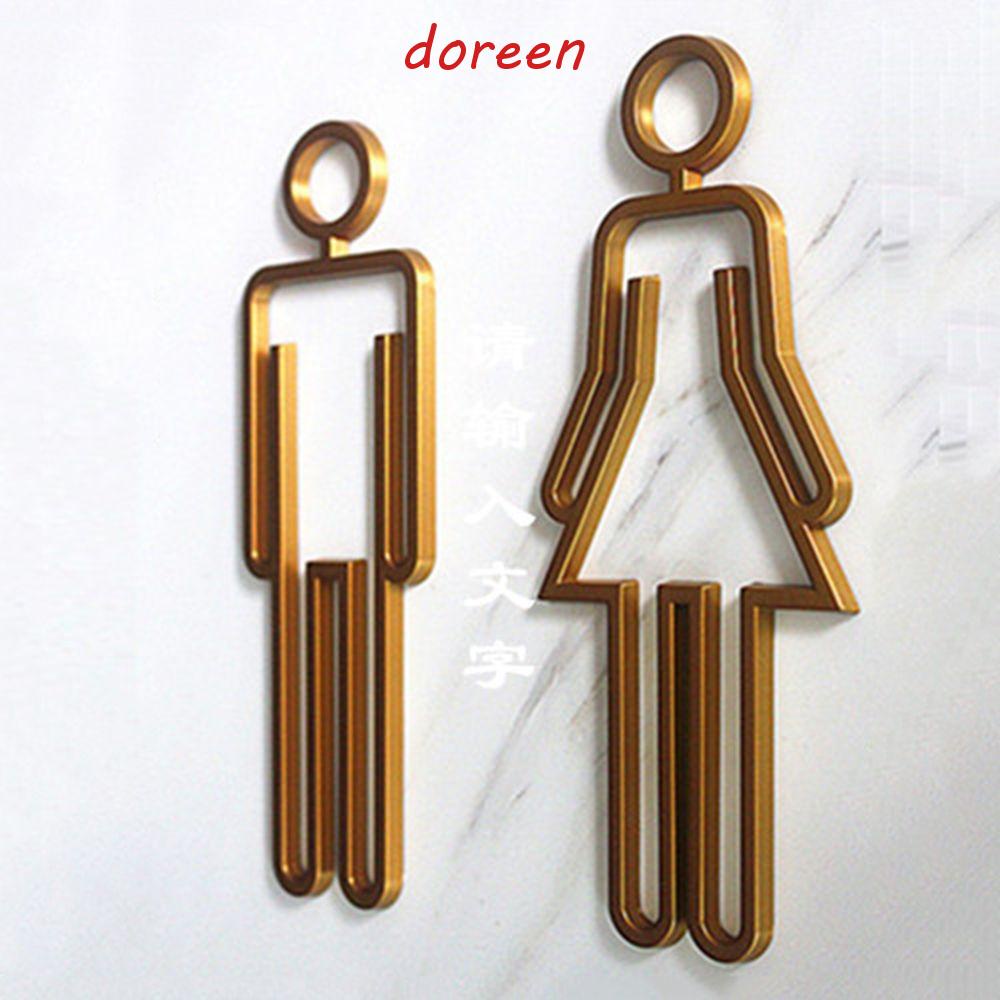DOREEN Toilet Symbol 1 Pcs Creative Toilet Door Sign Acrylic WC Plaque ...