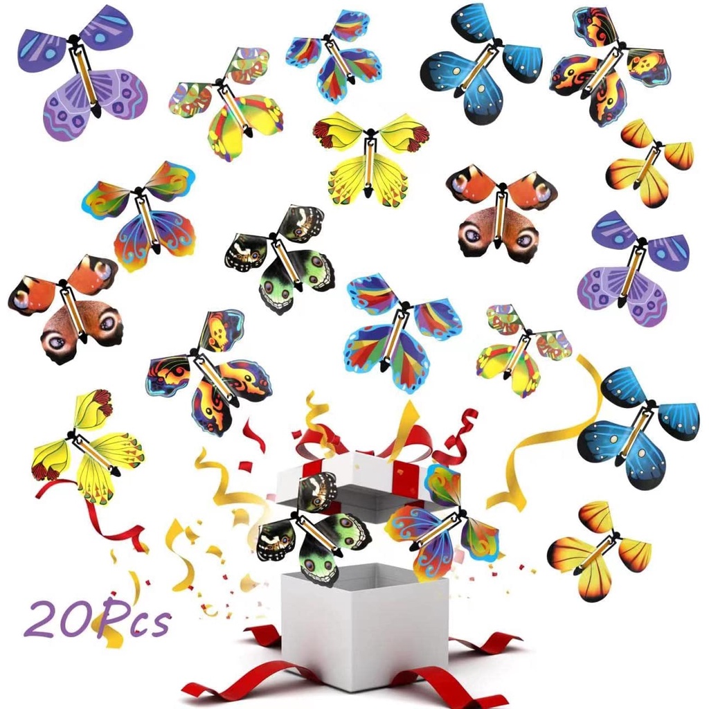 20 Pack Magic Flying Butterflies Wind Up Fairy Flying Toy Surprise ...