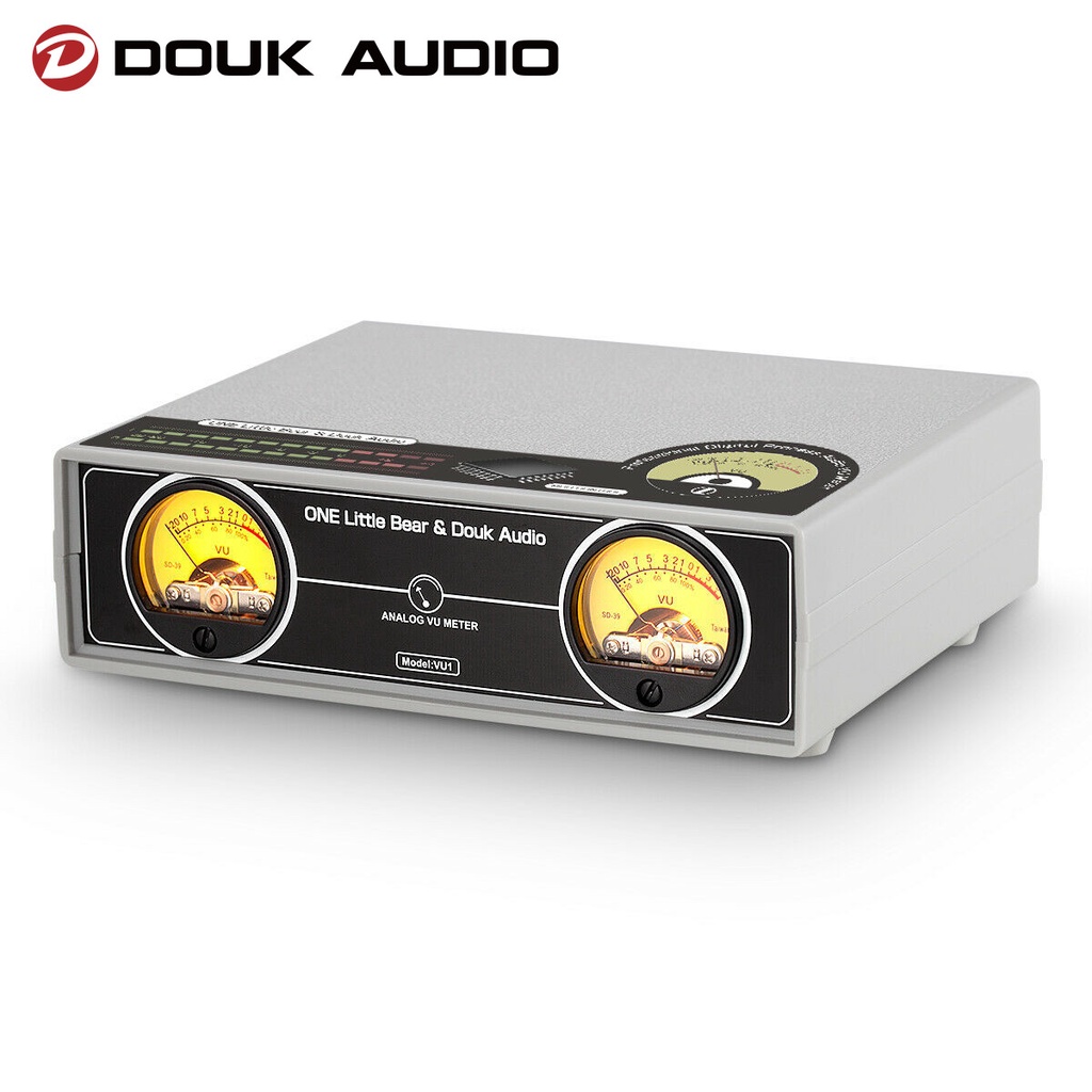 Douk Audio Dual Analog VU Meter MIC+LINE Music Spectrum Analyzer DB ...