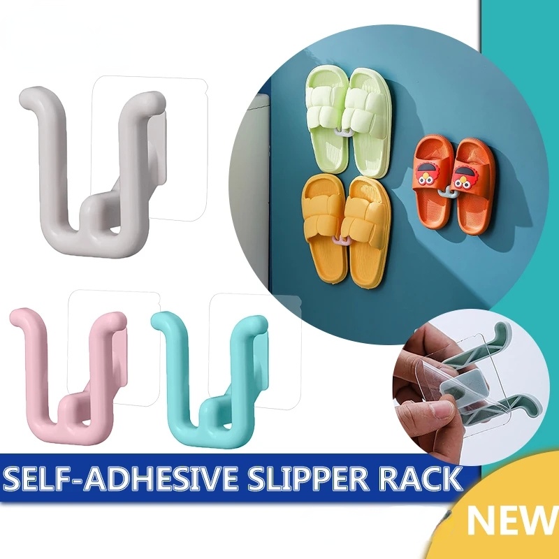 Free Punch Slipper Rack/Bathroom Slipper Hook Shoe Rack Organizer/Wall ...