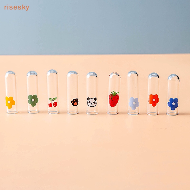 [risesky] Cartoon Glass Straw Tips Cover Reusable Drinking Straw Tips ...
