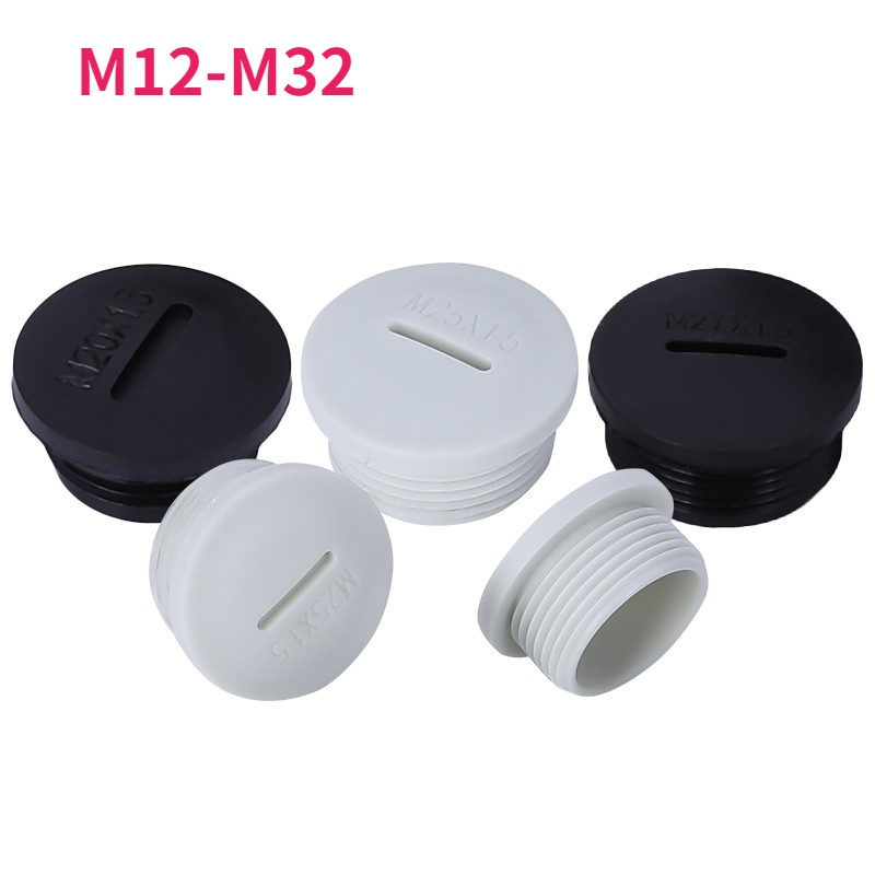 M12-M32 Plastic Waterproof Plug Thread Pipe Fitting End Cap Plug Nylon ...