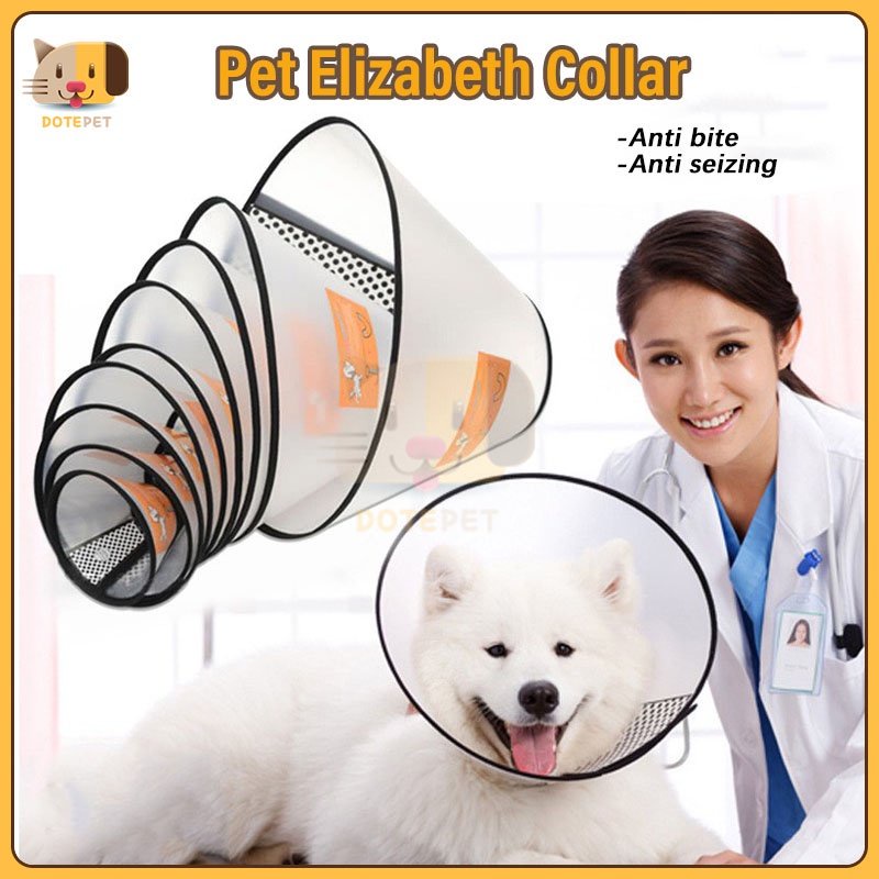 Pet Elizabeth Cone E-Collar Cat Dog Pet Headgear Anti Bite E Collar ...