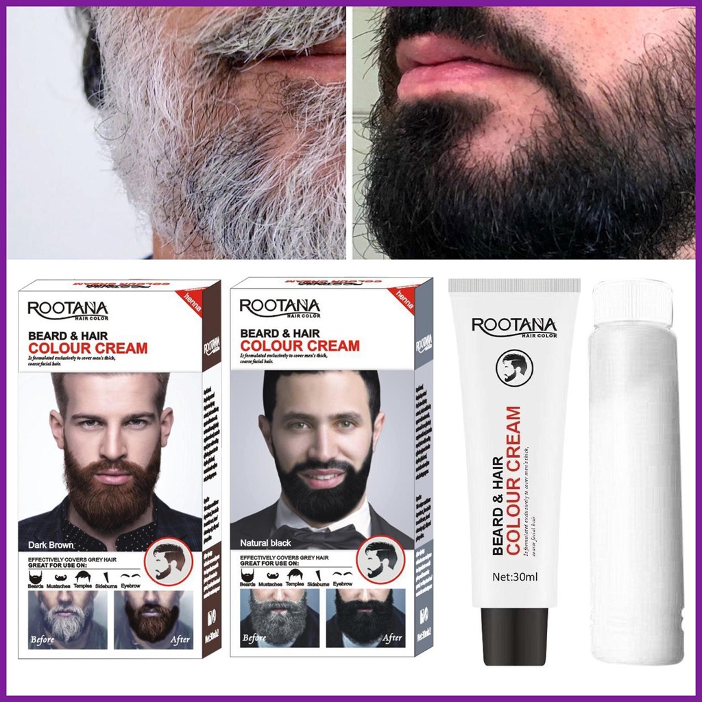Mens Beard Dye Beard Coloring Shampoo for Men 60ML Mustache Dye Kit ...