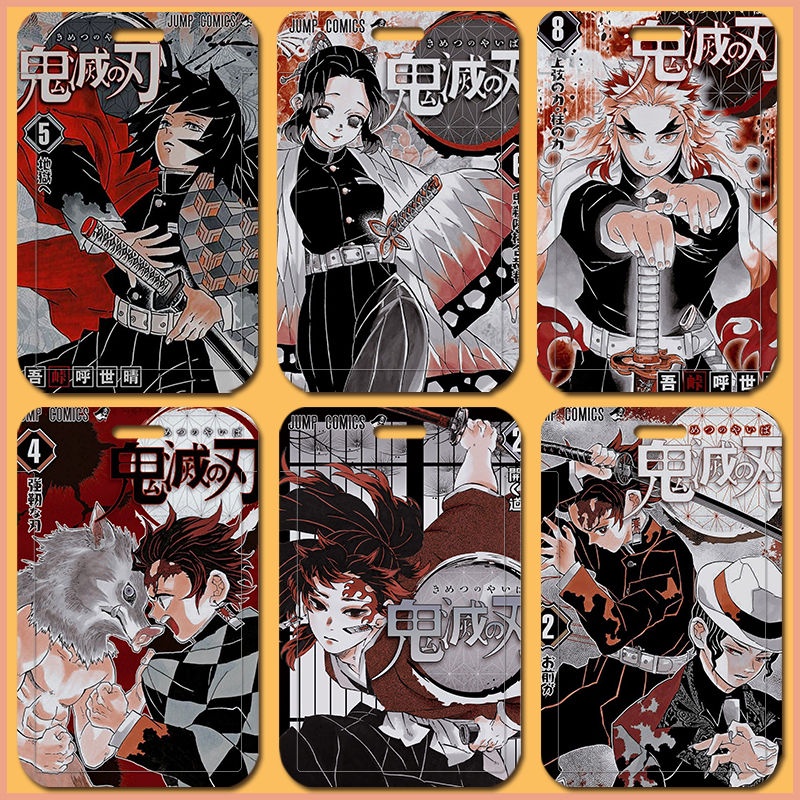 Anime Cartoon Demon Slayer DIY Name Card Student School ID Card Holder ...
