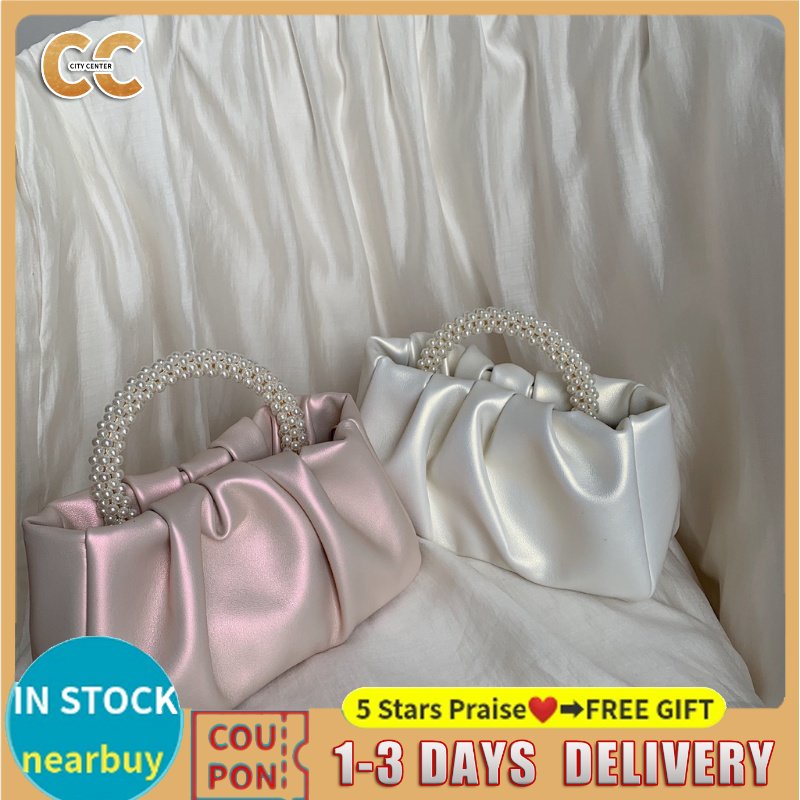 New Arrival Sweet Girl Pearl Handbag Bag Female Fashion Versatile Fold ...