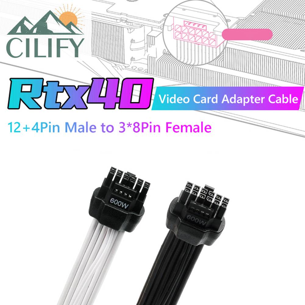 CILIFY PCI-e 5.0 Extension Cable 30cm 16AWG Cable for GPU RTX 3090Ti ...