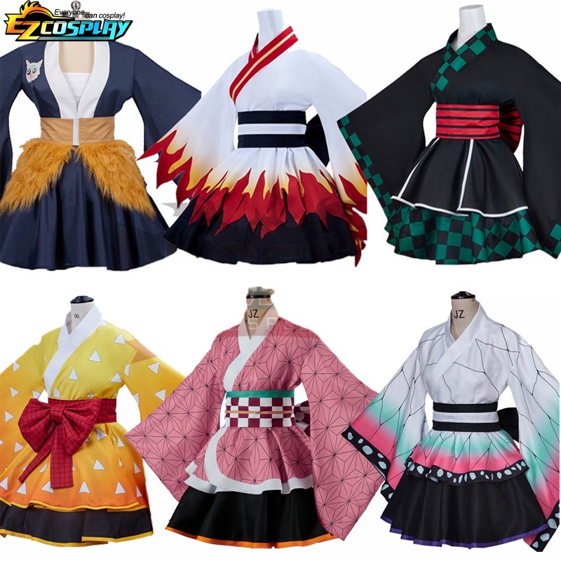Anime Demon Slayer Season 2 Cosplay Costume Nezuko Kimono Lolita Dress ...