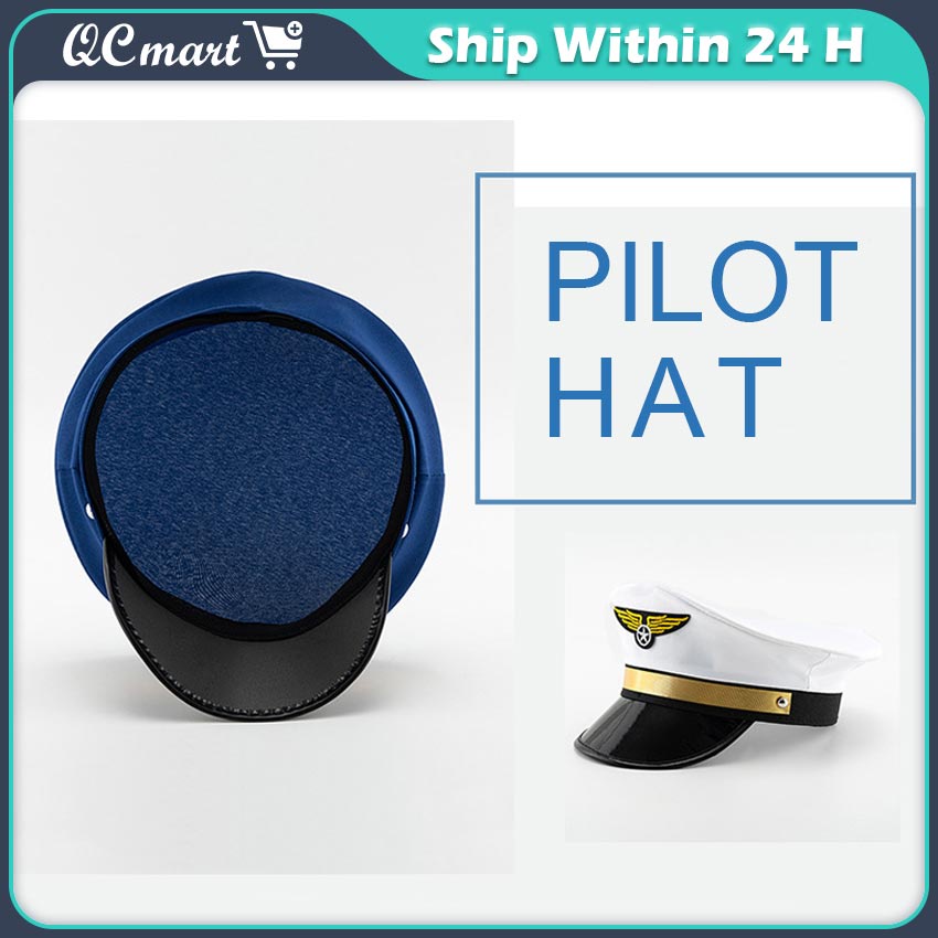 Adjustable Pilot Hat Creative Octagonal Hat Aviation Baseball Caps Adult Captain Costume Pilot ...