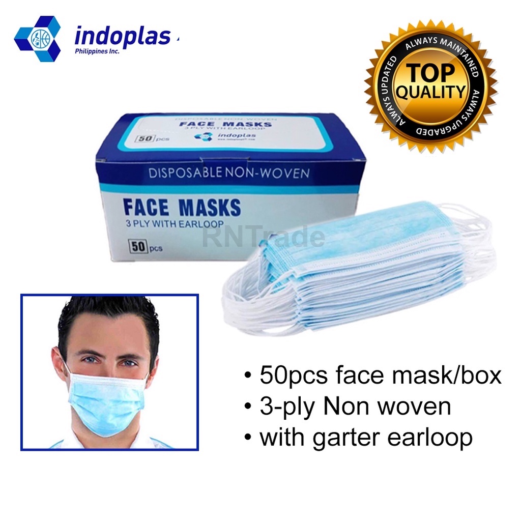 Indoplas Disposable Surgical 3-Ply with Earloop Face Mask | Shopee ...