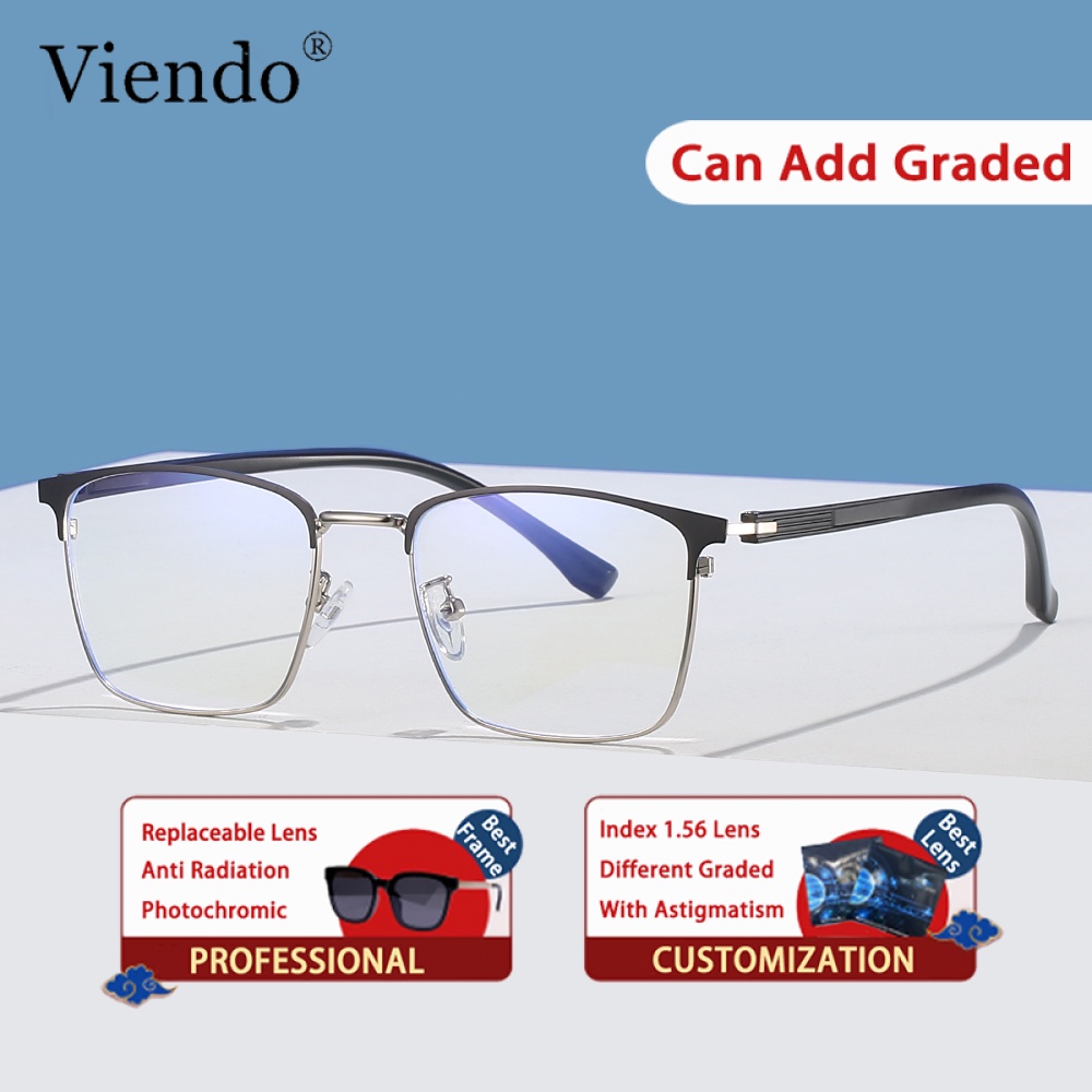 VIENDO Graded Photochromic Anti Radiation Computer Glasses With Grade ...