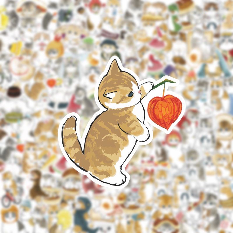 Japanese cat stickers cartoon cute laptop ipad water cup hand account ...