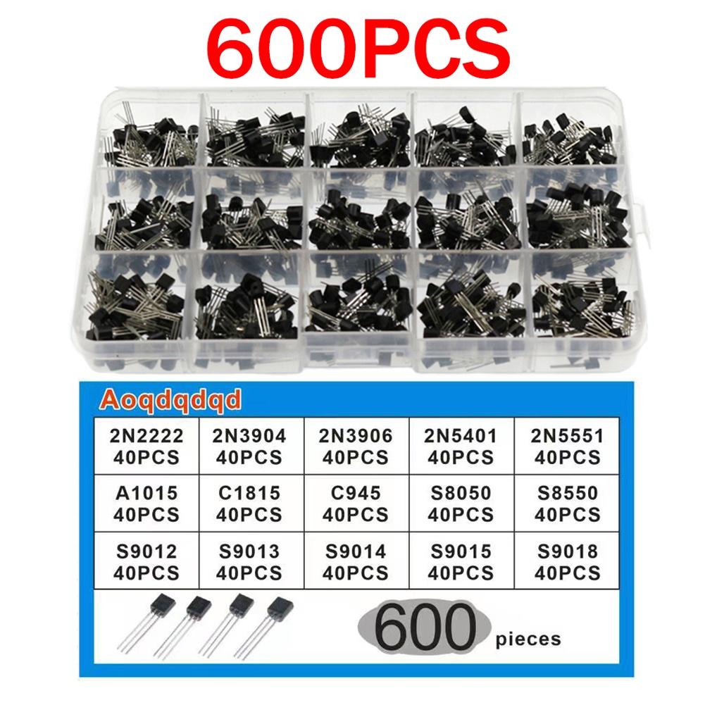 600Pcs Transistor Assortment 30-160V Transistor Kit Assortment Box ...