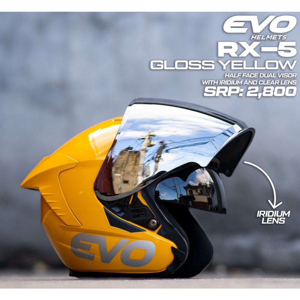 EVO HELMET RX5 MONO COLORS with free clear lens | Shopee Philippines