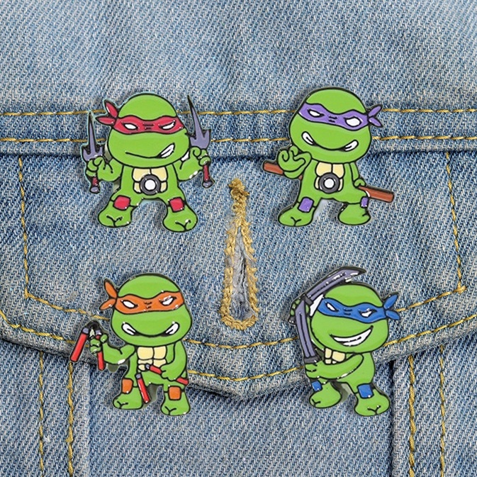 4 Styles of Teenage Mutant Ninja Turtles Lapel Brooch Anime Cartoon ...