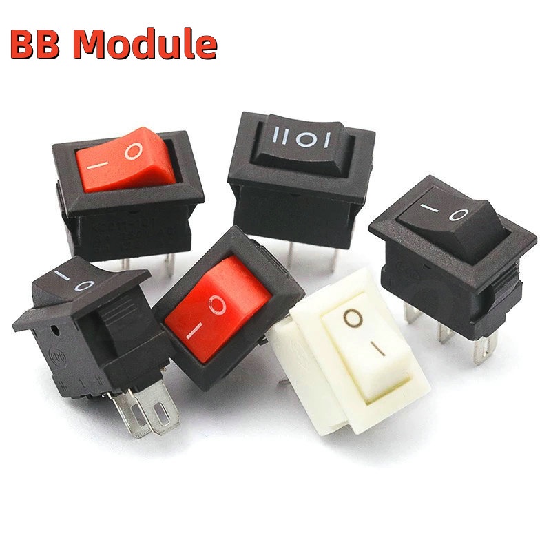 10PCS Push Button Switch 10x15mm SPST 2Pin 3A 250V KCD11 Snap-in on/Off ...