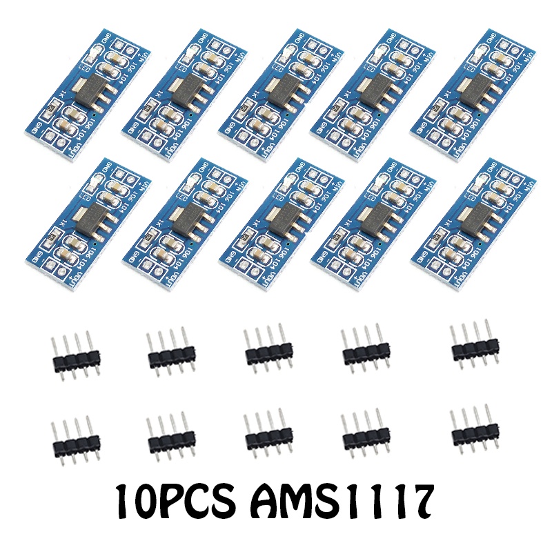 10PCS 6.0V-12V to 5V AMS1117-5.0V Step Down Buck Converter Power Supply ...