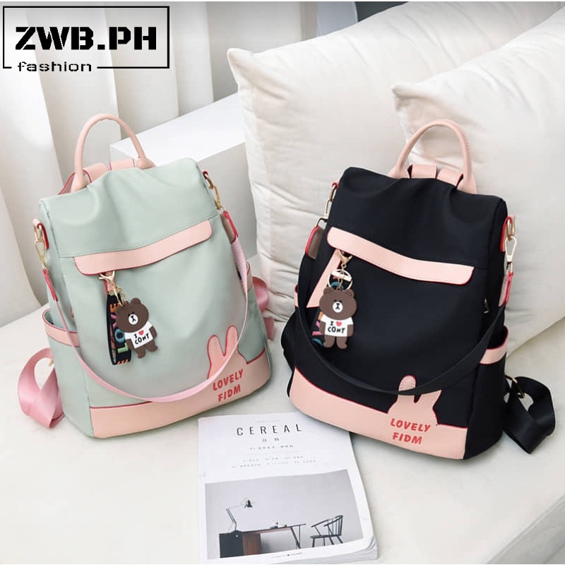 Korean Nylon Backpack Bag shoulder bag female student backpack 2213 ...