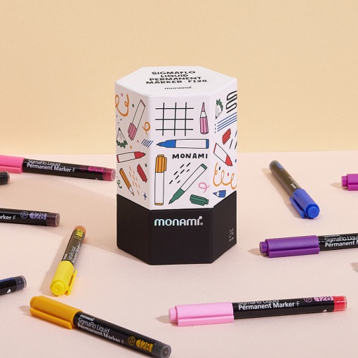 Monami SigmaFlo Liquid Permanent Marker F128 24 Color Set | Shopee ...