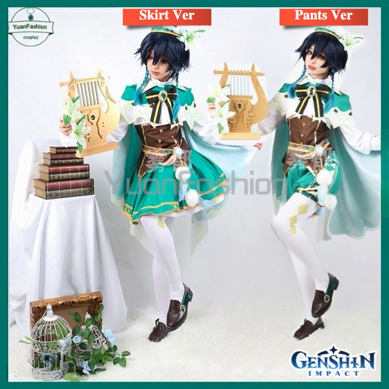 [Ready Stock] Genshin Impact Venti cosplay Short skirt and Short pants ...