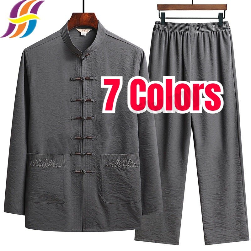 Tang Suit Men Hanfu Chinese Traditional Clothes Kung Fu Shirt Uniform ...