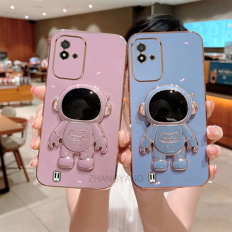 Casing Realme narzo 50i Phone case Electroplating 3D Astronaut Portable ...