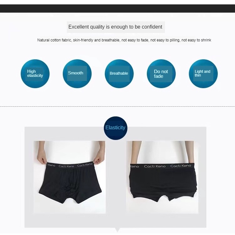 Cacti Keno Plus Size Boxer Briefs for Men High Quality Cotton Men's ...