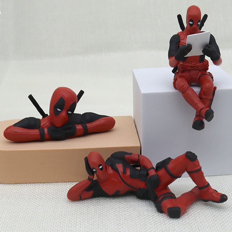 Anime Marvel Deadpool Action Figures Sitting Prone Sleeping Posture X ...