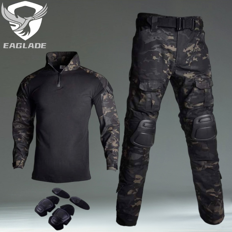 EAGLADE Tactical Uniform Suit T Shirts Pants YDJX-G2-HXTZ In Night Camo ...