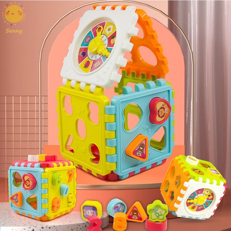 6in1 Early Learning Building Block Toy Shape Matching Educational Toy ...