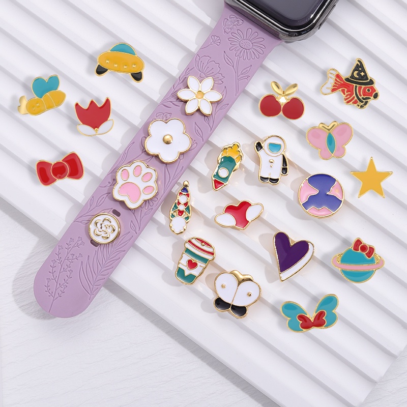 50 Styles of Cartoon Cute Watch Strap Buckle Color Enamel Alloy Sports ...