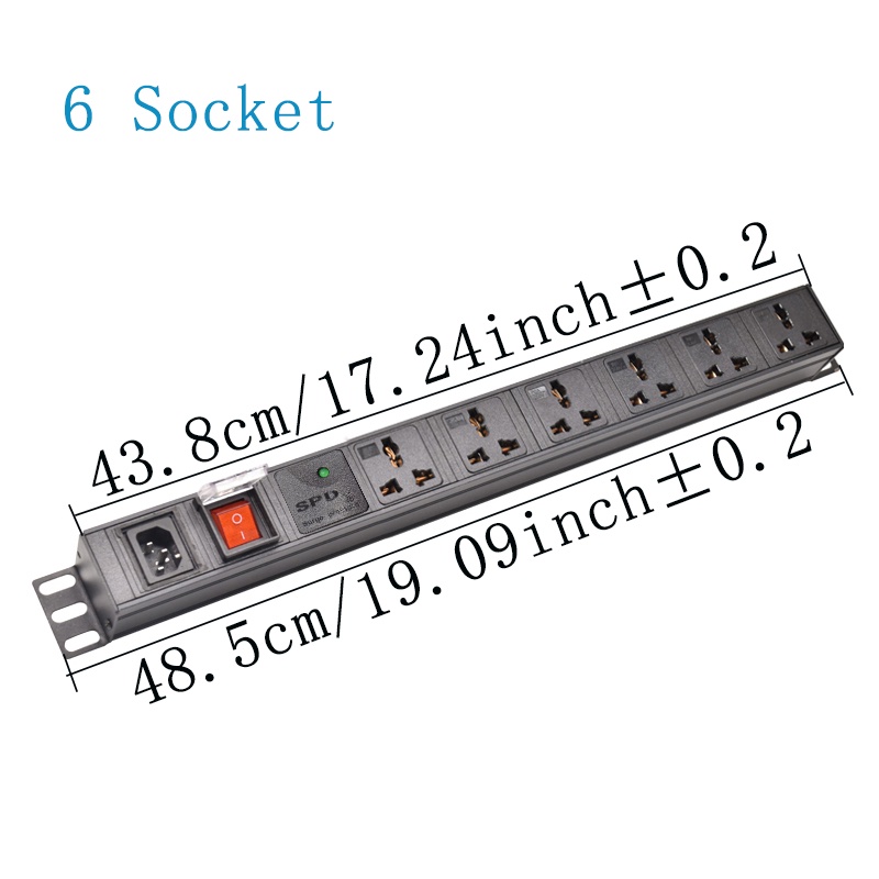 C14 Power Input Pdu Power Distribution Unit 2 12 Position Universal Hole Expansion Anti Surge