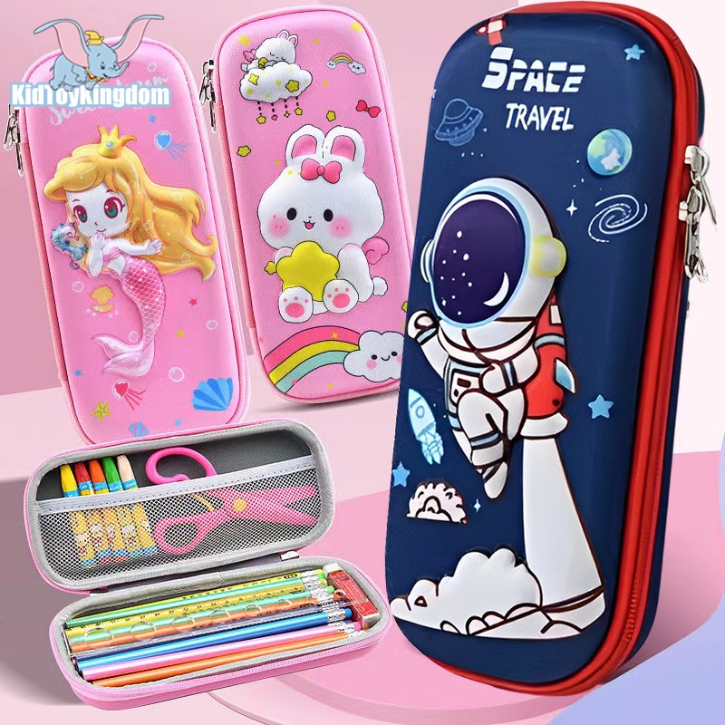 3D Kids Pencil Case Organizer Cartoon Student School Pencil Bag Girls ...