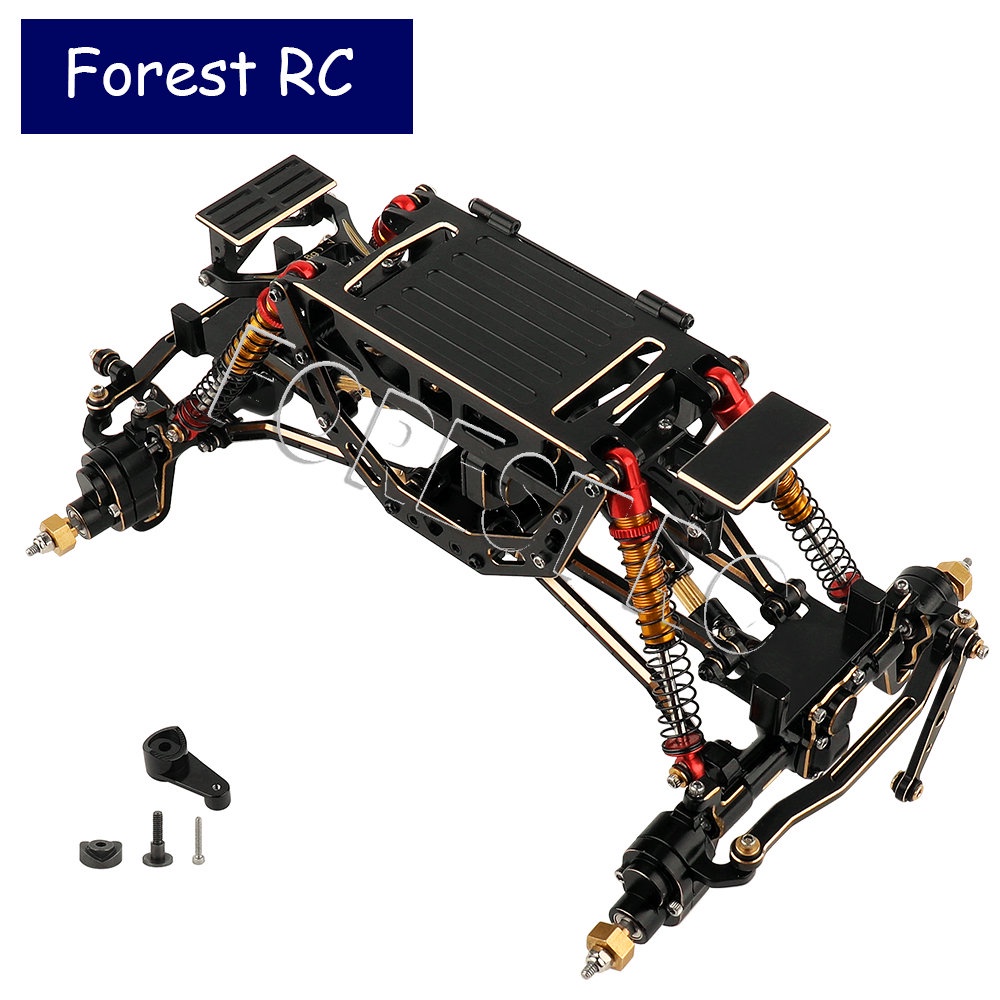 AX24 Brass Full Chassis Frame with Gearbox Wheel Rim Portal Axle ...