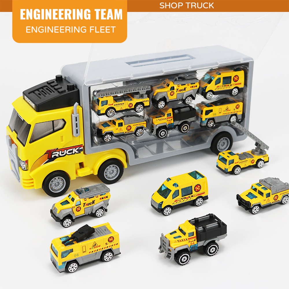 FunToy 6 in 1 Toy Truck Children Toy Car Model Toy Cars Carrier Truck ...