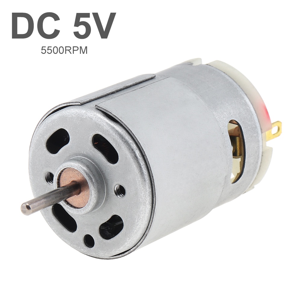RS380 Steel Material DC Motor 5V 5500RPM Micro Motor with Shield Ring ...
