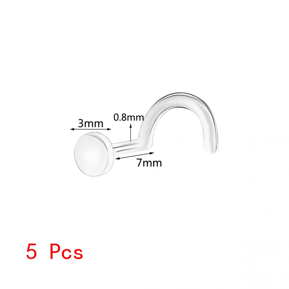 1-5Pcs Clear Acrylic Nose Septum Piercing Invisible Lip Stud Navel Ring ...