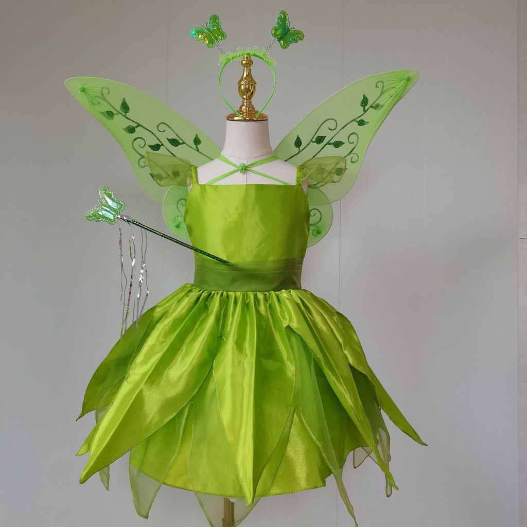 Girls Tinker Bell Costume Halloween Costume for Kids Green Tinkerbell ...