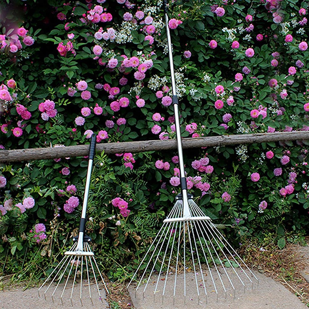 Adjustable Rake Telescopic Hoeing Tool Multi-Tooth Metal Rake for ...