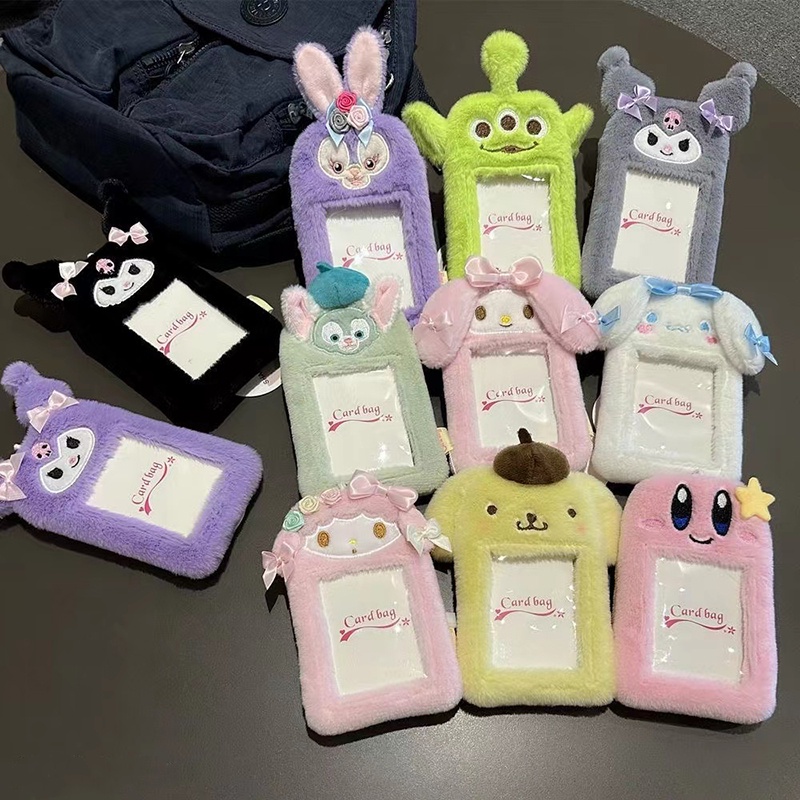 Sanrio Photo Card Holders Cute Anime Hello Kitty Kuromi Pochacco Soft ...